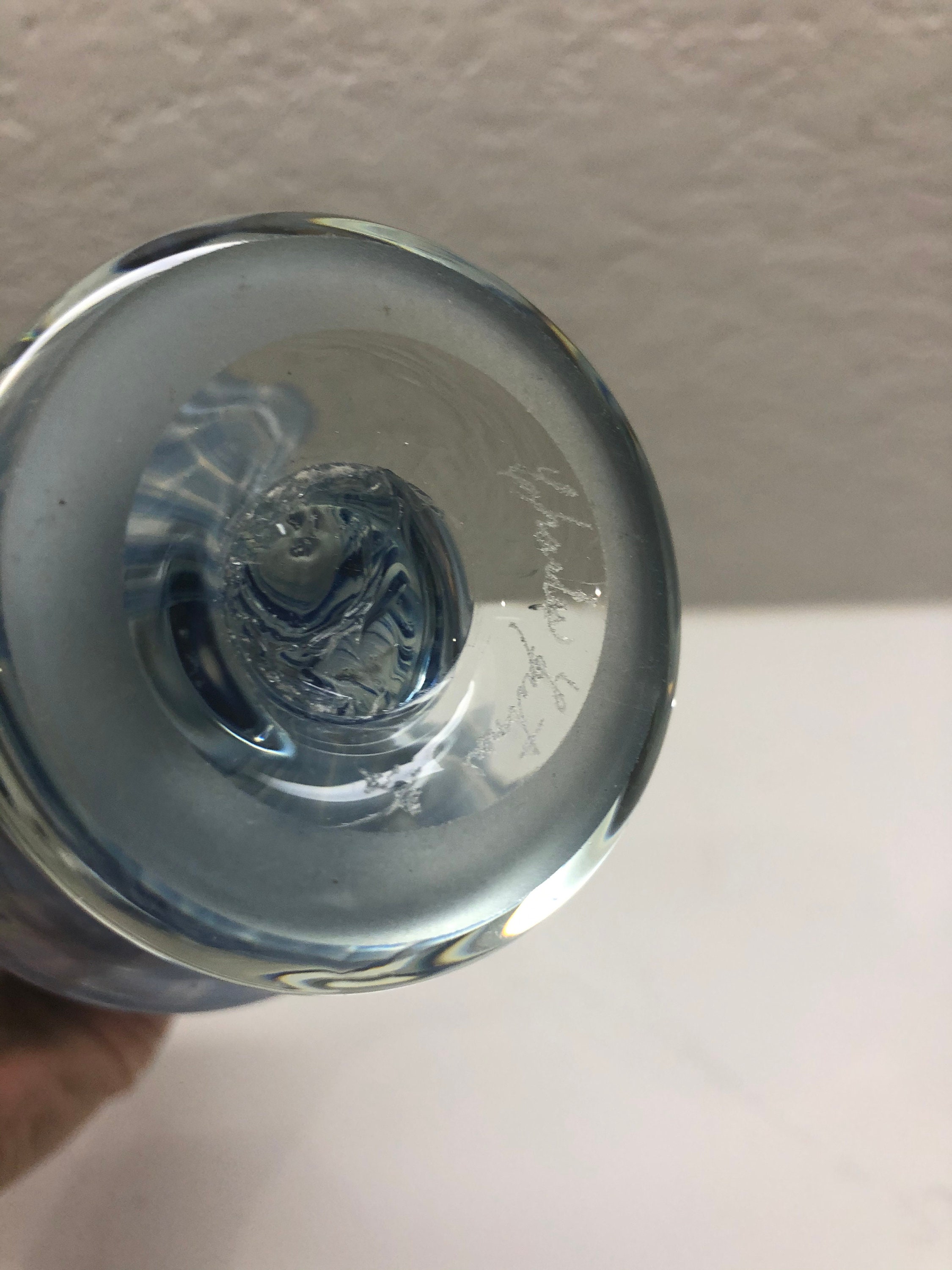 Charles Lutner Signed Art Studio Glass Vase Hand Blown Limited Edition ...