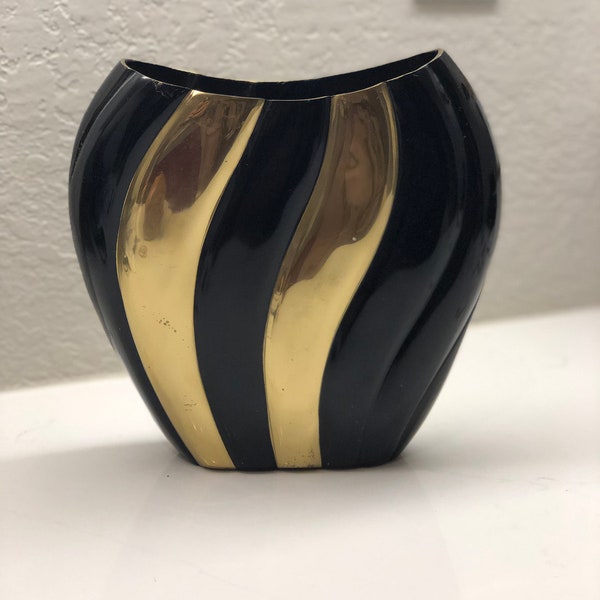Black and Gold Vase - Etsy