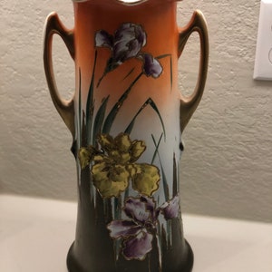 Royal Nippon Nishiki Hand Painted Floral Vase Gold Moriage Large 16 ...