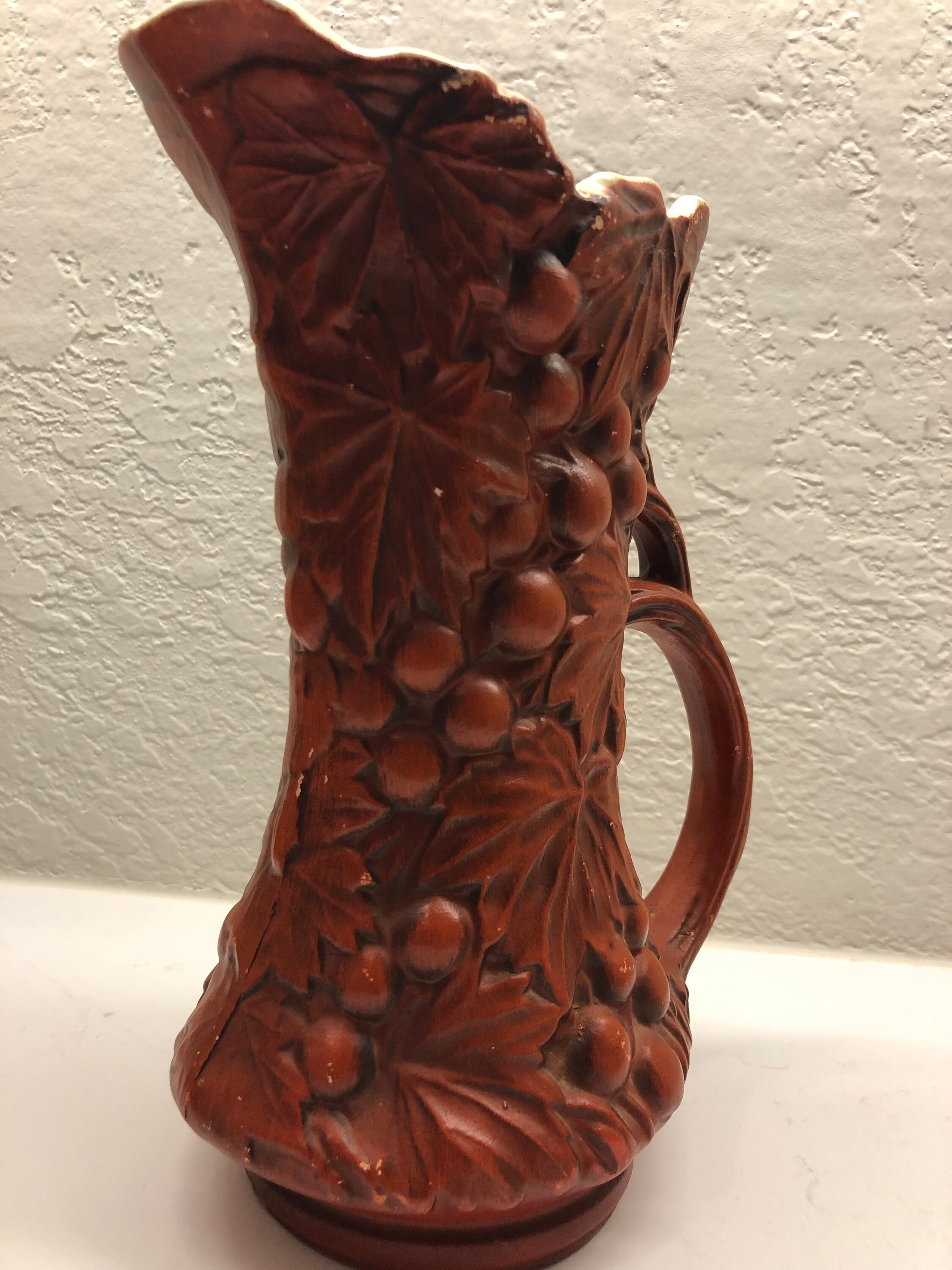 Vintage Mccoy Pottery #616 Red Finish Grape Pitcher Vase 9.25" - Etsy