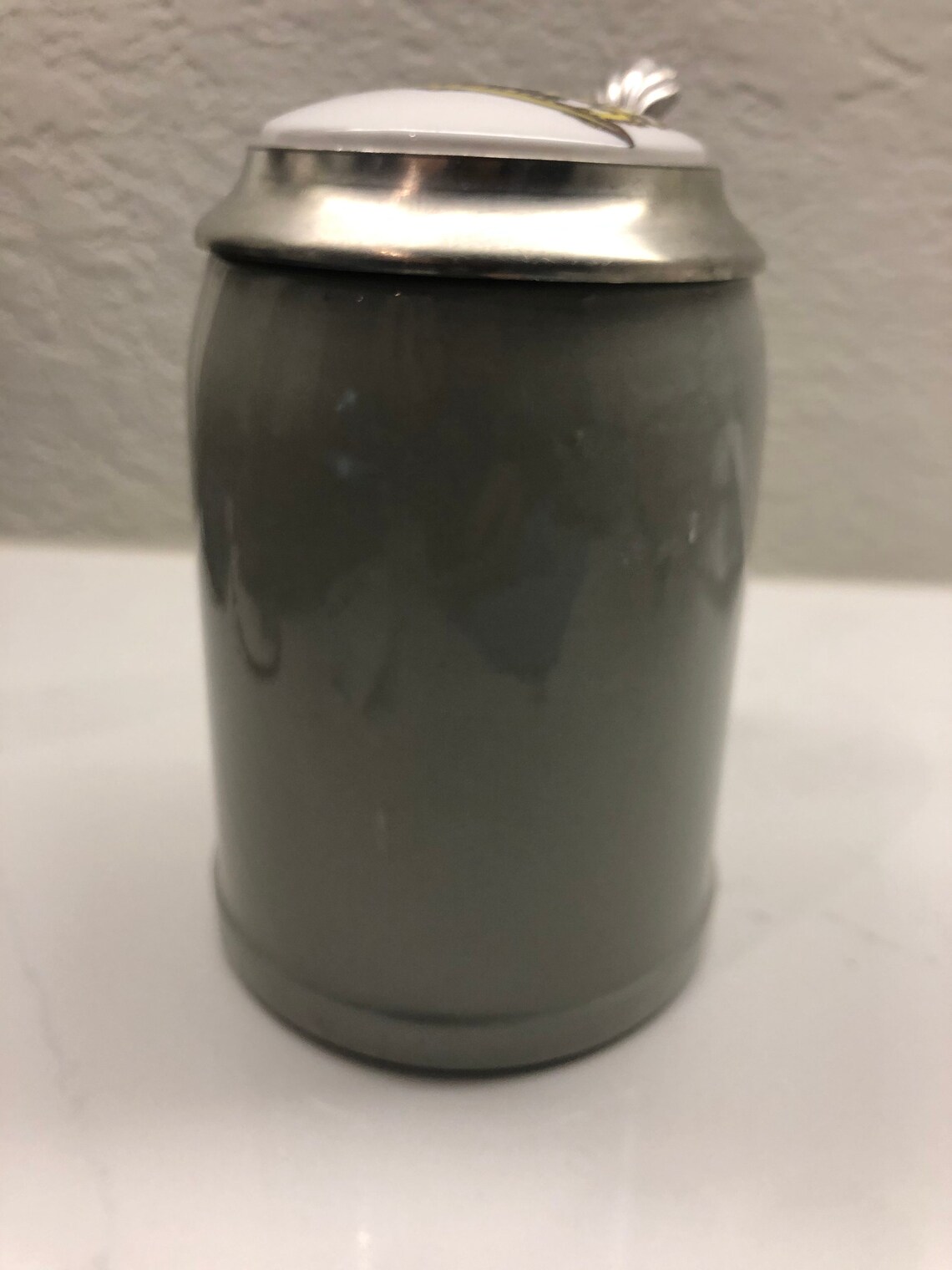 VTG Rare Rein Zinn Beer Stein Germany Scene Pewter Lid Cup Glass - Etsy