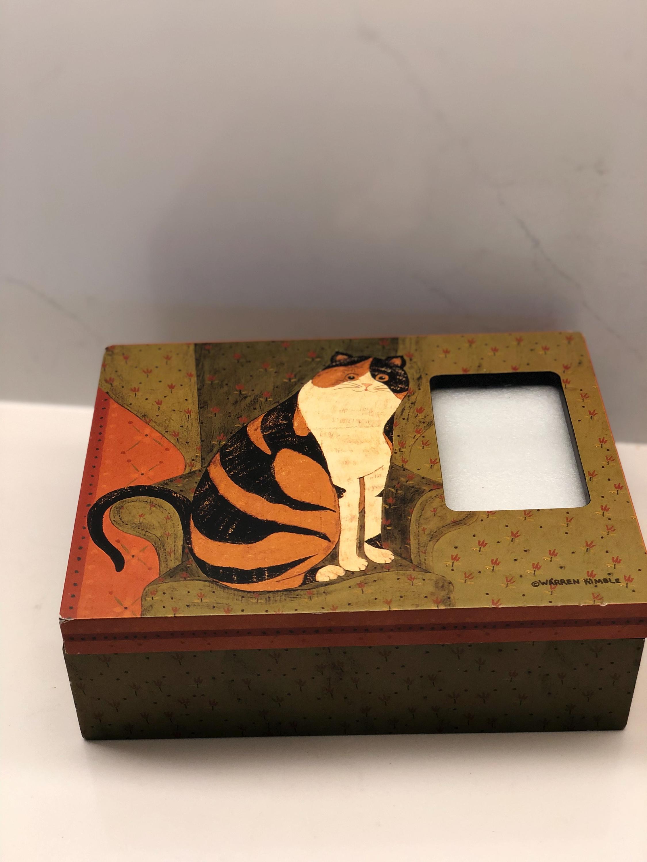 My Cat Wood Box Warren Kimble Calico Kitty 2.5" X 3.5" Photo Frame ...