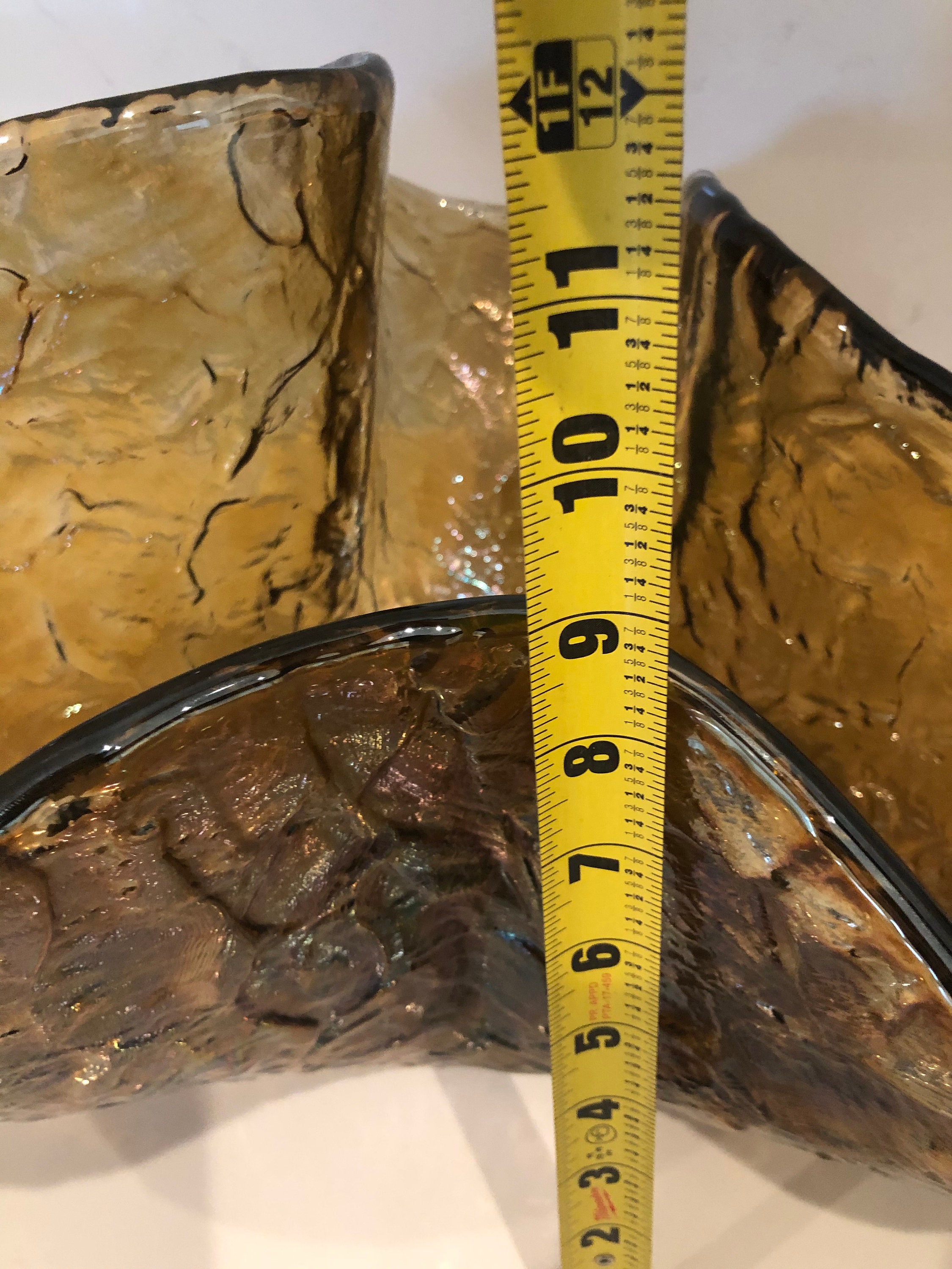 Jsg Oceana Art Glass Centerpiece Made in USA Large Bowl Freeform ...