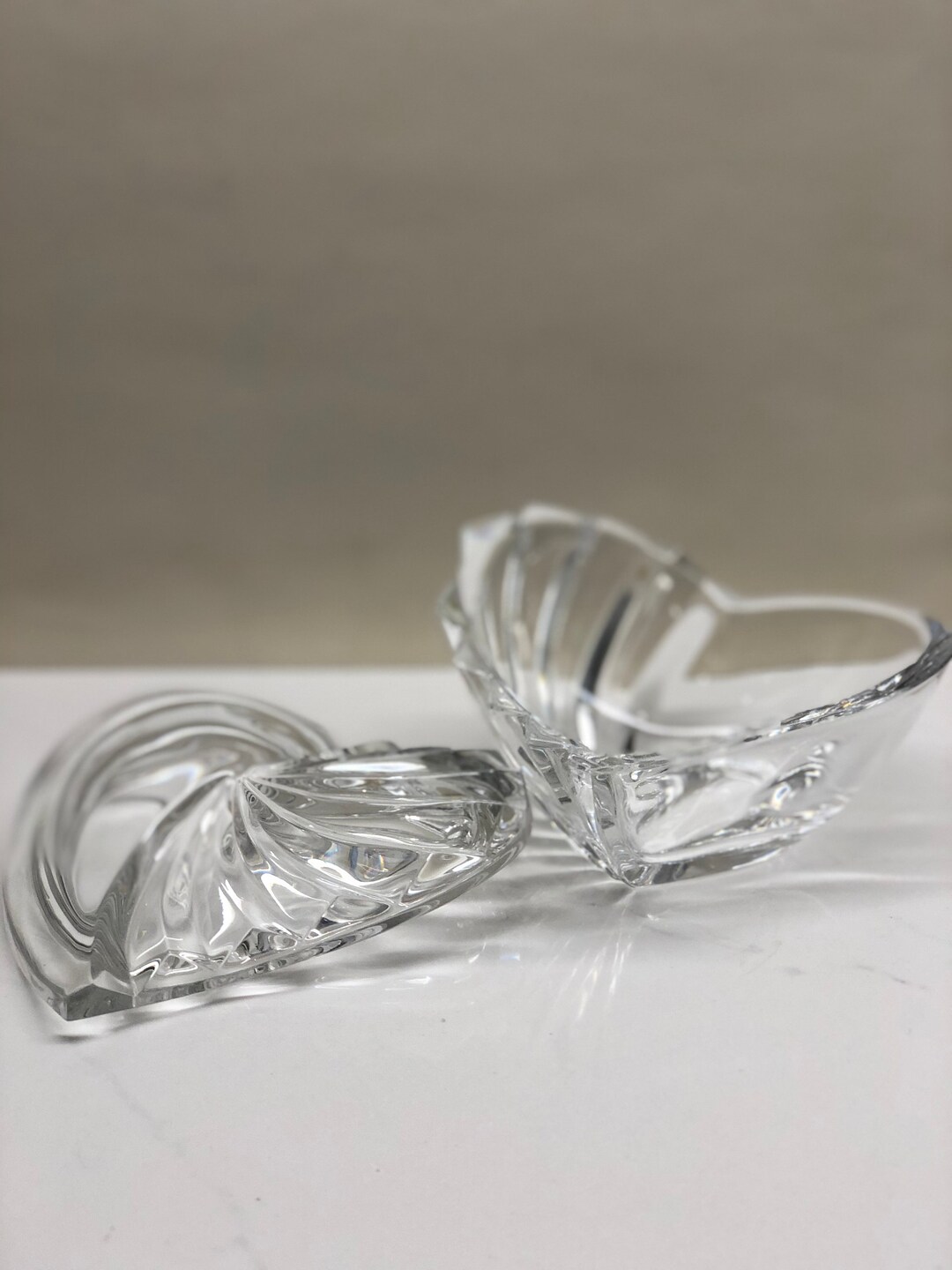 Vintage Gorham Full Lead Crystal Heart Trinket Box 4.5 - Etsy