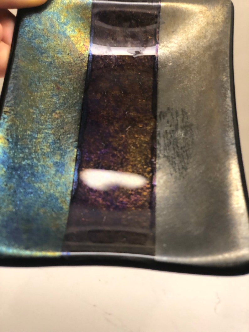 Art Glass Diachronic Art Glass Signed Tray Trinket Dish - Etsy
