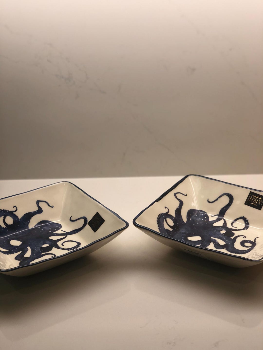 Effetti Square Octopus Bowls Handmade in Italy 8.5" NEW Set of 2 - Etsy