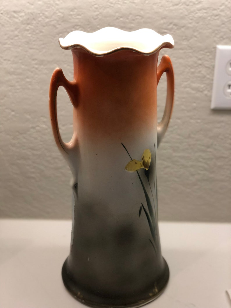 Royal Nippon Nishiki Hand Painted Floral Vase Gold Moriage Large 16 ...