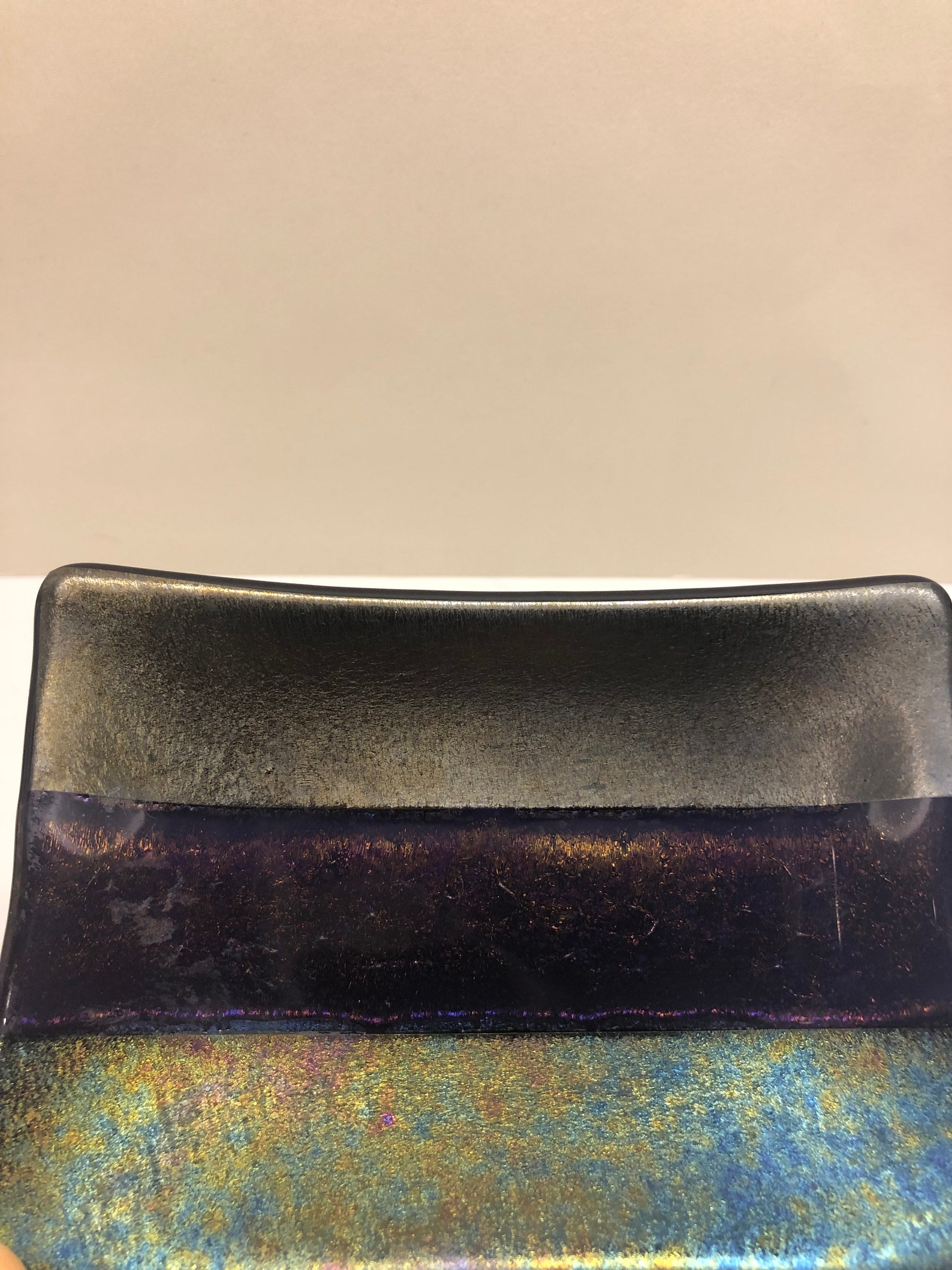 Art Glass Diachronic Art Glass Signed Tray Trinket Dish - Etsy
