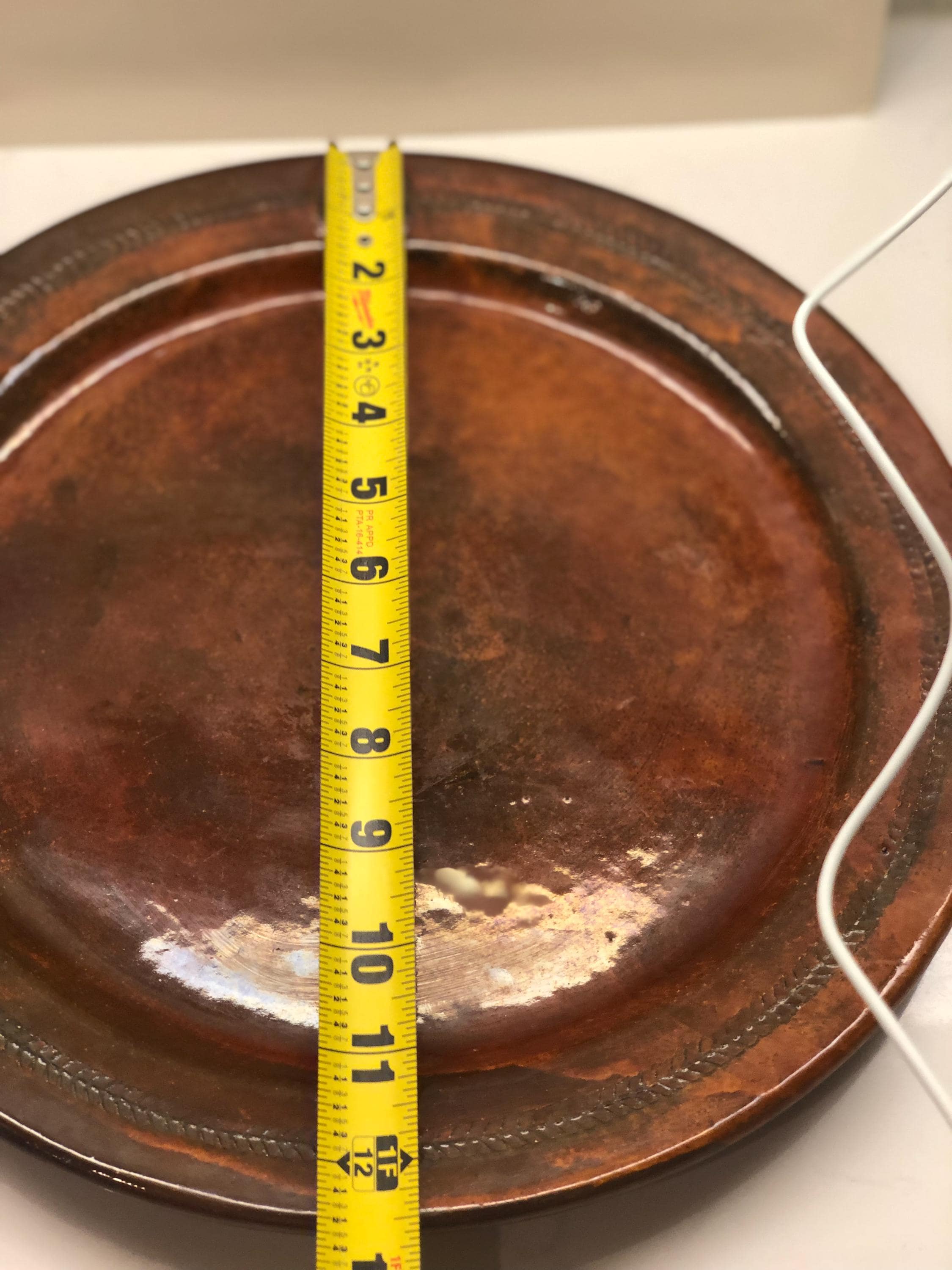 Large Antique Vintage Italian Ceramic Platter Brown Pottery , Serving ...
