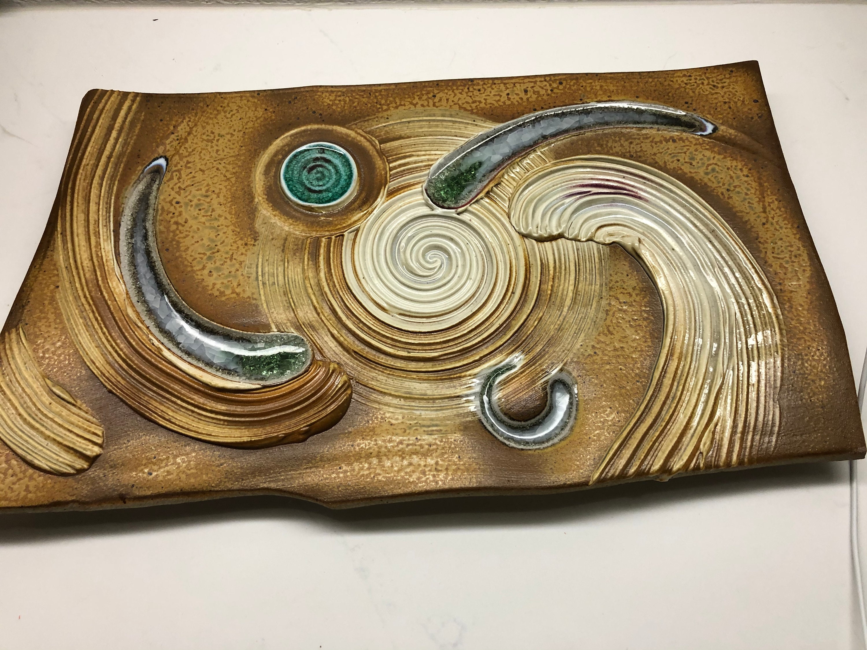 Matthew Patton Handcrafted Studio Art Pottery Wall Hanging 18.5 X 10.5 ...