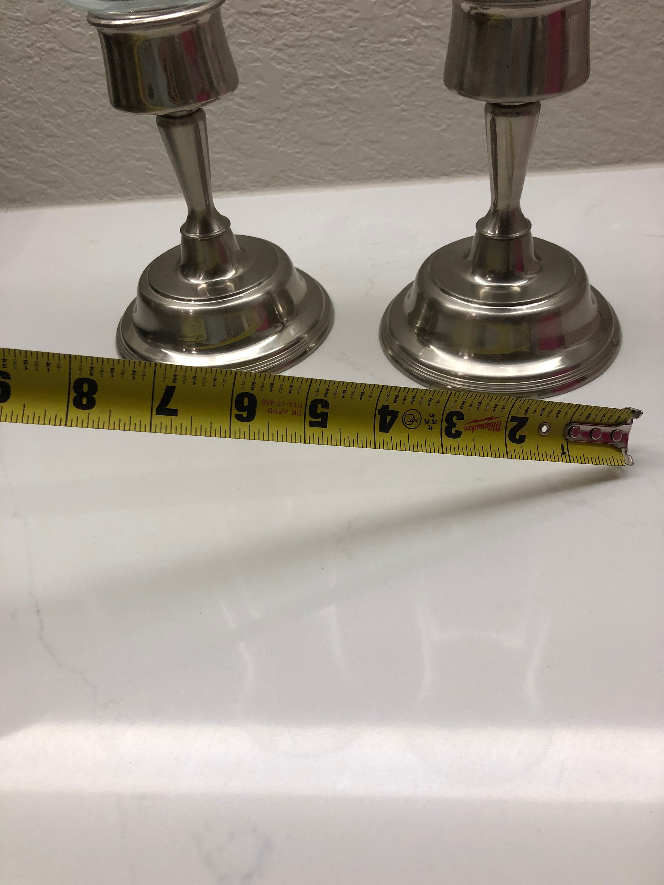 Vintage Heavy Candlestick Hurricane Glass Candle Holder - Etsy