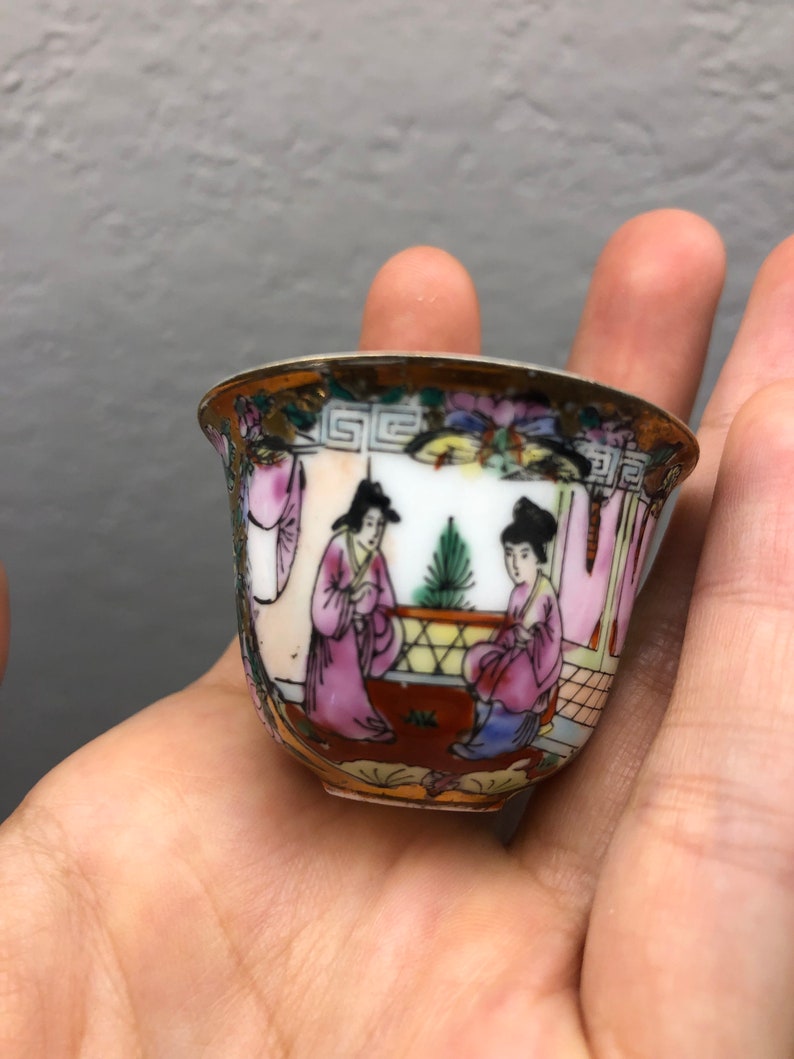 Antique Chinese Tea Set Hand Painted Porcelain Miniature Set - Etsy