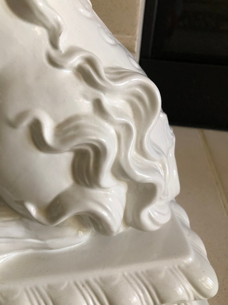 White Foo Dog Attributed to ETHAN ALLEN ITALY, Large Foo Dog Ceramic ...