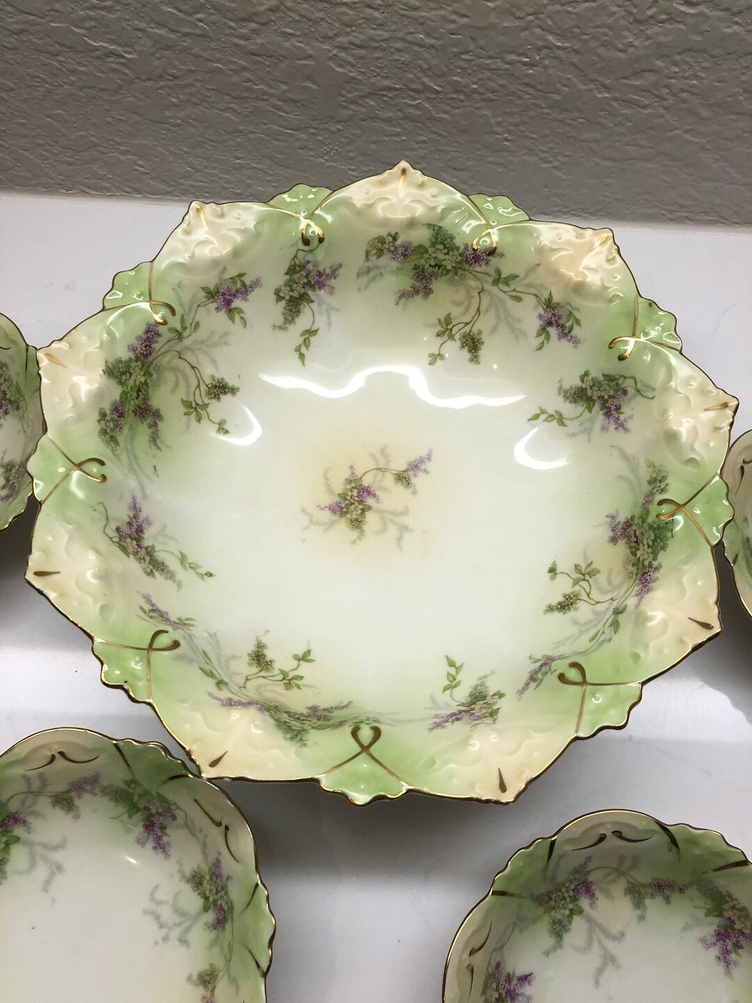 Antique MZ Moritz Zdekauer Austria 5 Plates Floral W/gold 1884-1909 ...