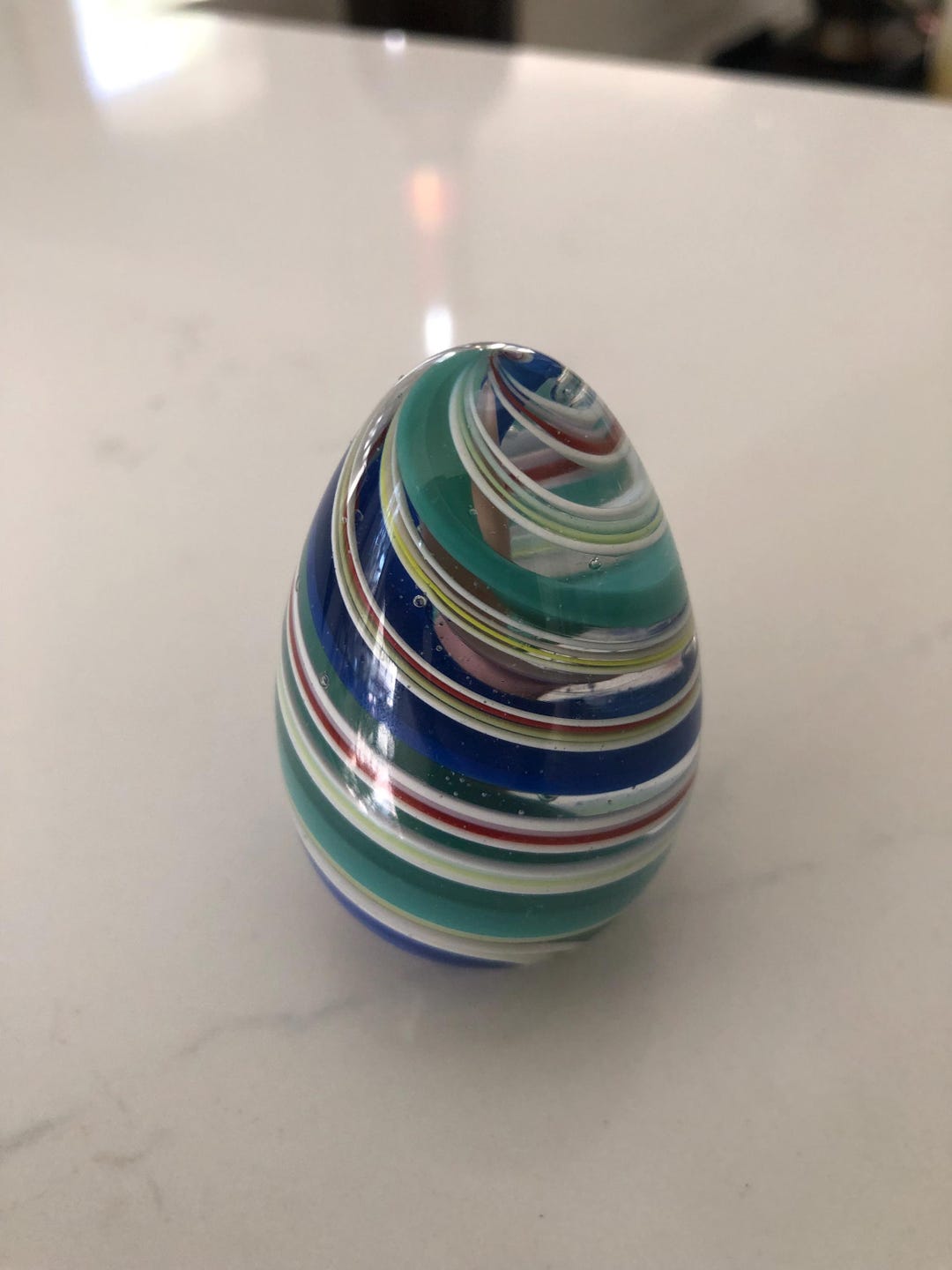 Swirl Art Glass Paperweight Vintage Signed Collectible - Etsy