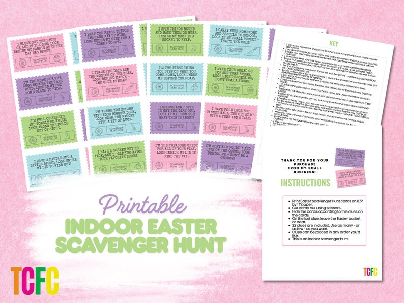 Printable Easter Scavenger Hunt - Indoor - 32 Clues - Digital - Etsy