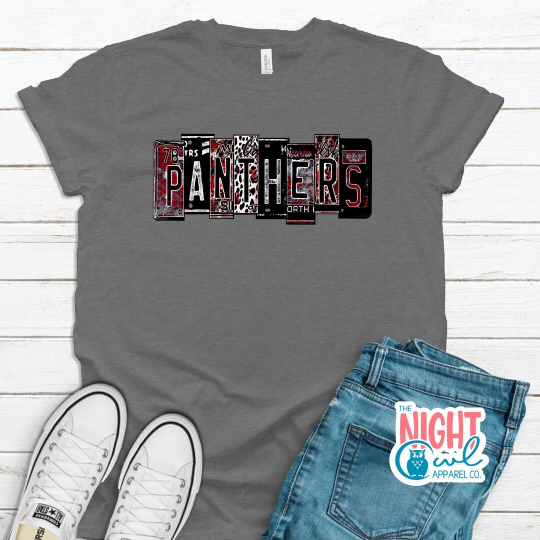 Panther License Plate Letters Tee - Etsy