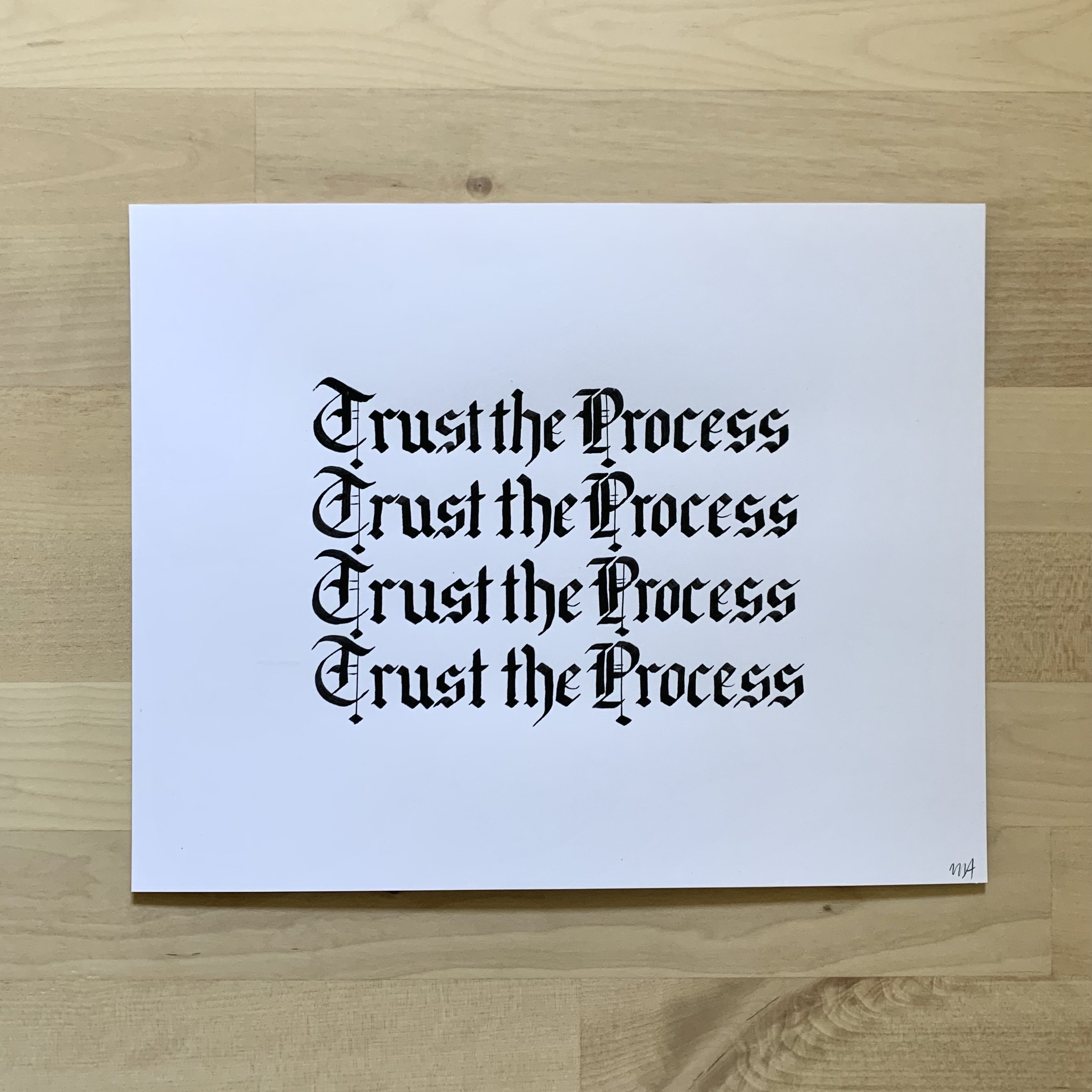 Calligraphy Print Trust the Process Handmade & Custom | Etsy