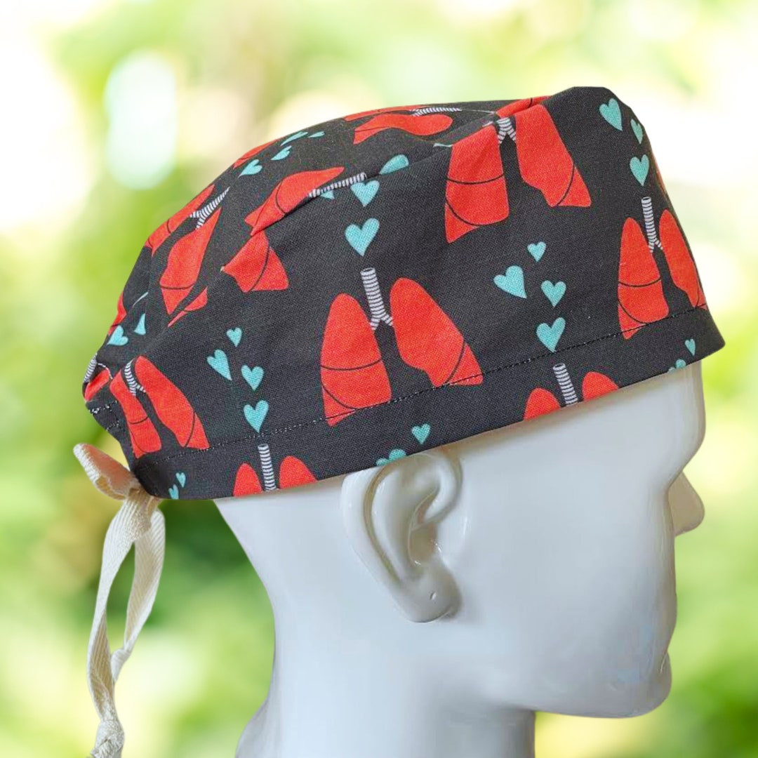 PREMIUM Lung & Hearts Euro or Modern Surgical Cap Healthcare Nurse Cap ...