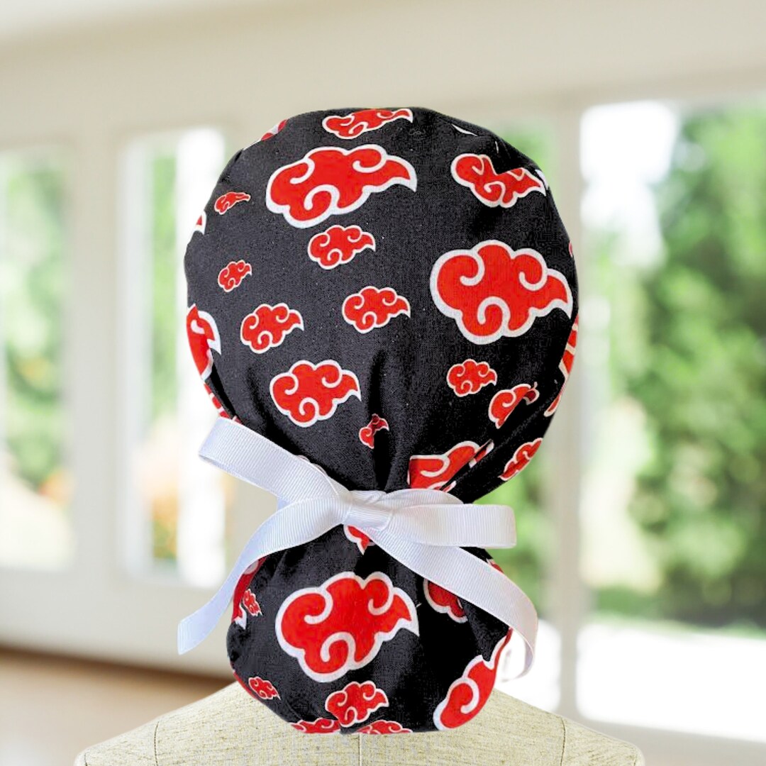 Akatsuki~ Ponytail Scrub Cap, Surgical Hat, OR, CNA, Cap, CRNA, Scrub ...