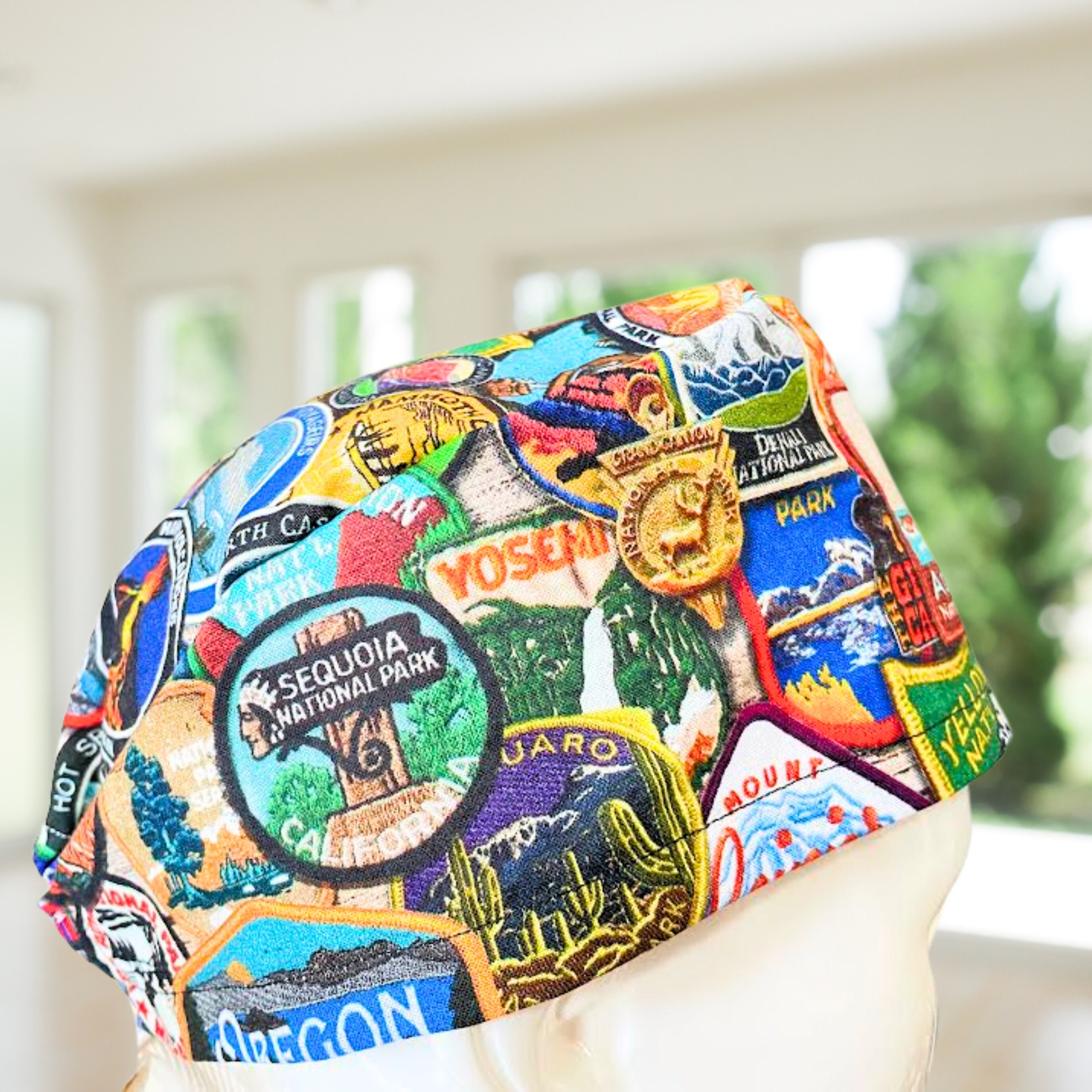 National Parks Patches Euro or Modern Surgical Cap Healthcare Nurse Cap ...