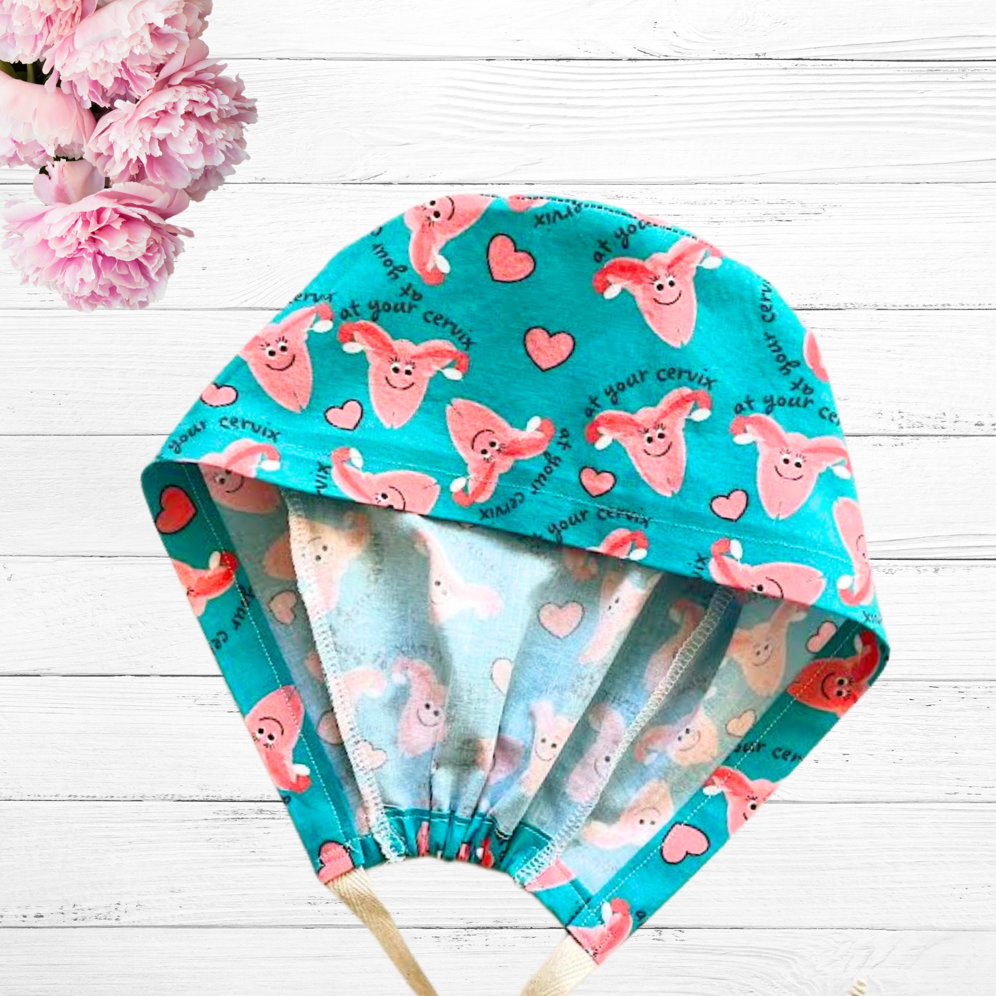 PREMIUM at Your Cervix Print Modern Scrub Cap, Nurse Cap, Scrub Hat, OR ...