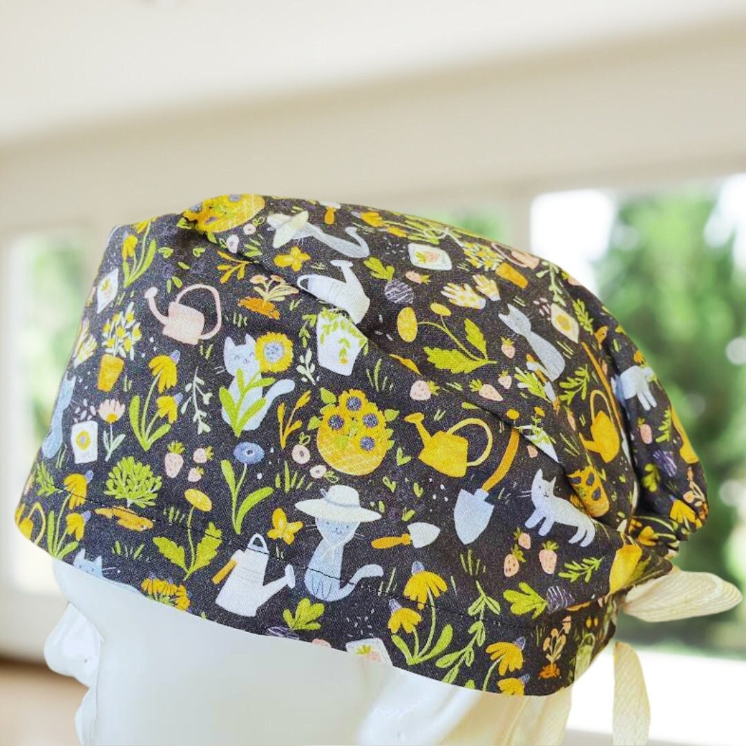 PREMIUM Garden Modern Scrub Cap, Nurse Cap, Scrub Hat, OR Scrub Cap ...