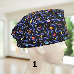 PREMIUM Pacman Retro Games~ ~ Modern Scrub Cap, Nurse Cap, Scrub Hat ...