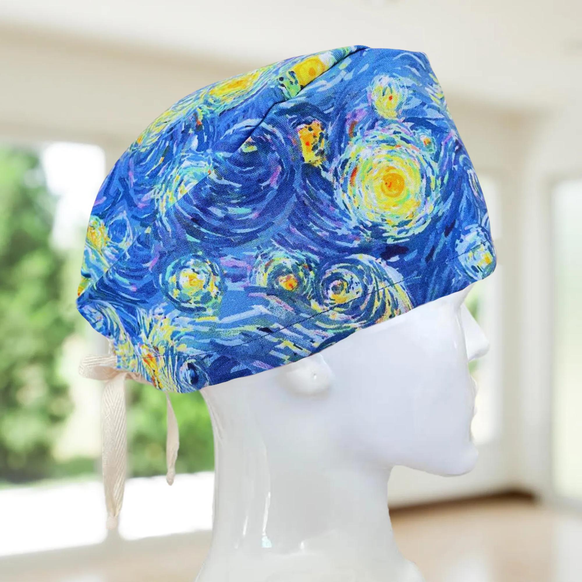 Starry Night Van Gogh Scrub Cap: Unisex Cotton Nurse Hat - Etsy