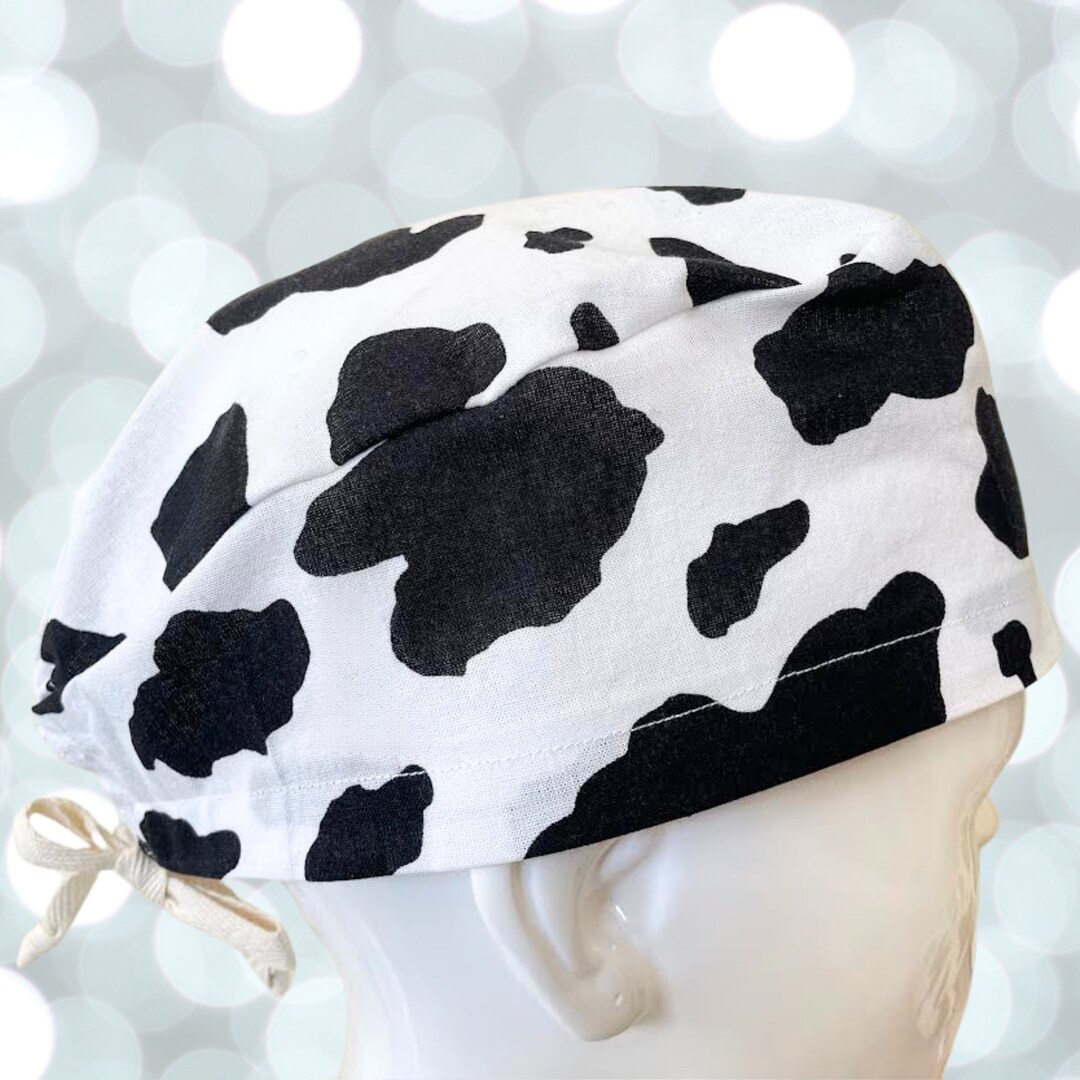 Black Cow Print Scrub Cap Nurse Cap Scrub Hat OR Scrub Cap - Etsy