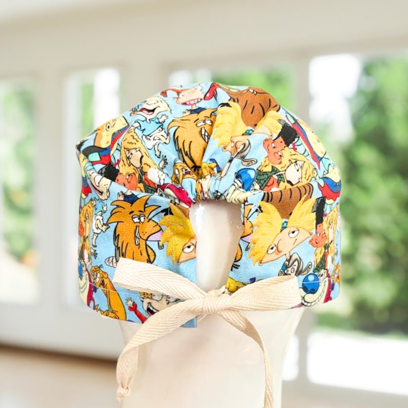 Medley Cartoon Scrub Cap~ Unisex Cotton Nurse Hat, CNA, NP, MD, Vet ...