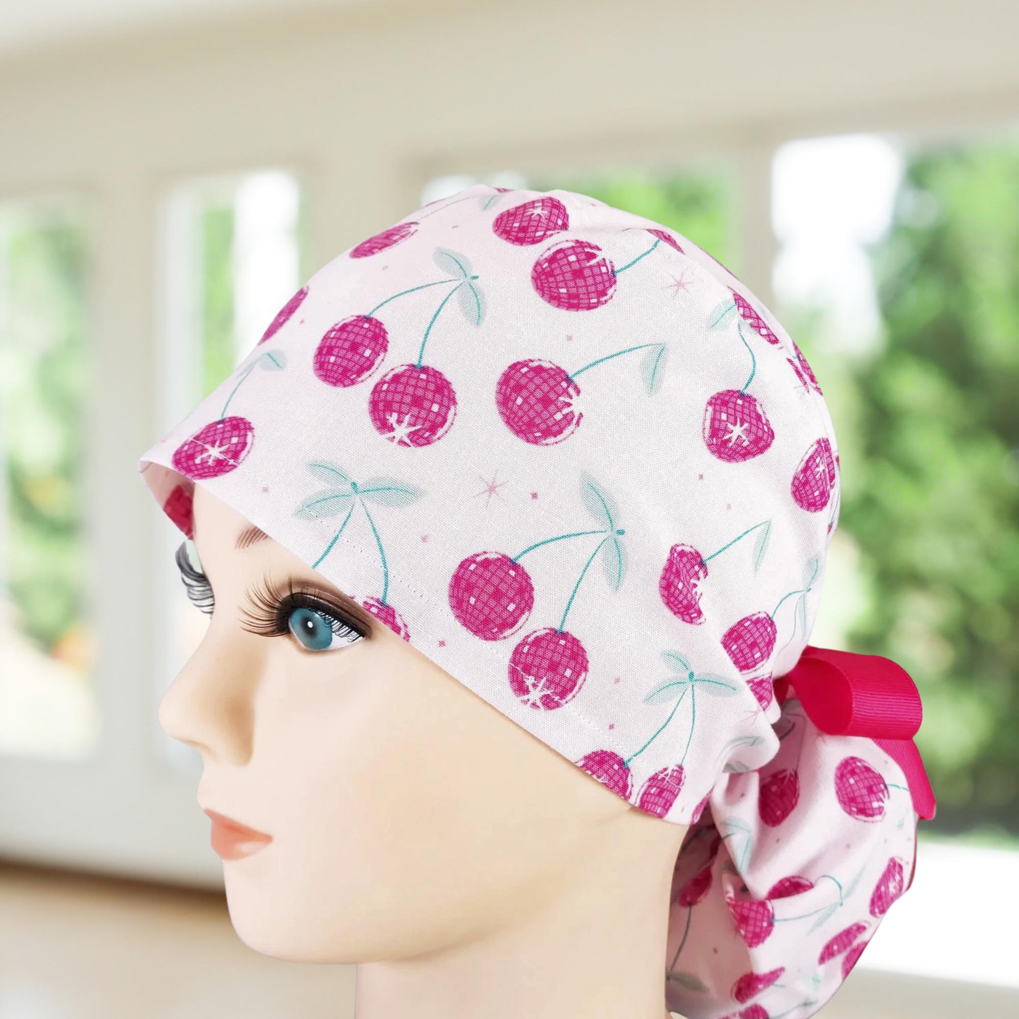 Disco Cherry Ponytail Scrub Cap, Women's Surgical Hat - Etsy