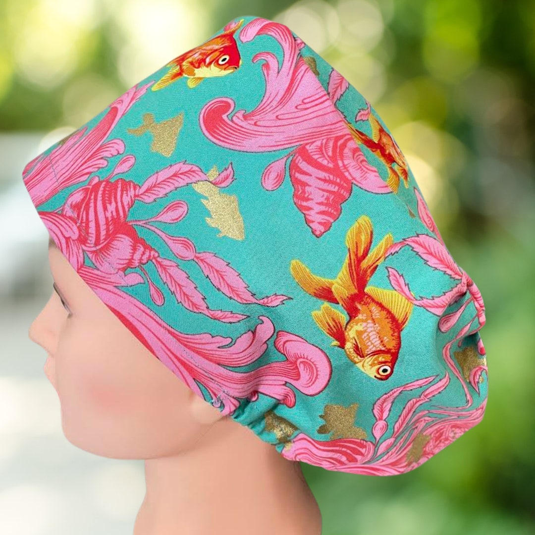 PREMIUM Euro Style Goldfish Surgical Cap Scrub Cap Scrub Hat OR Scrub ...