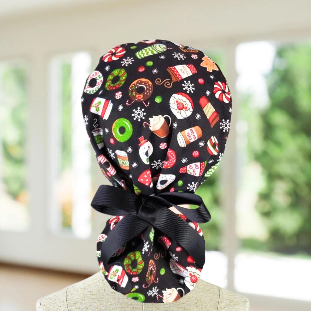 Latte, Peppermint Mocha & Sweets~ Ponytail Scrub Cap, Surgical Hat, OR ...