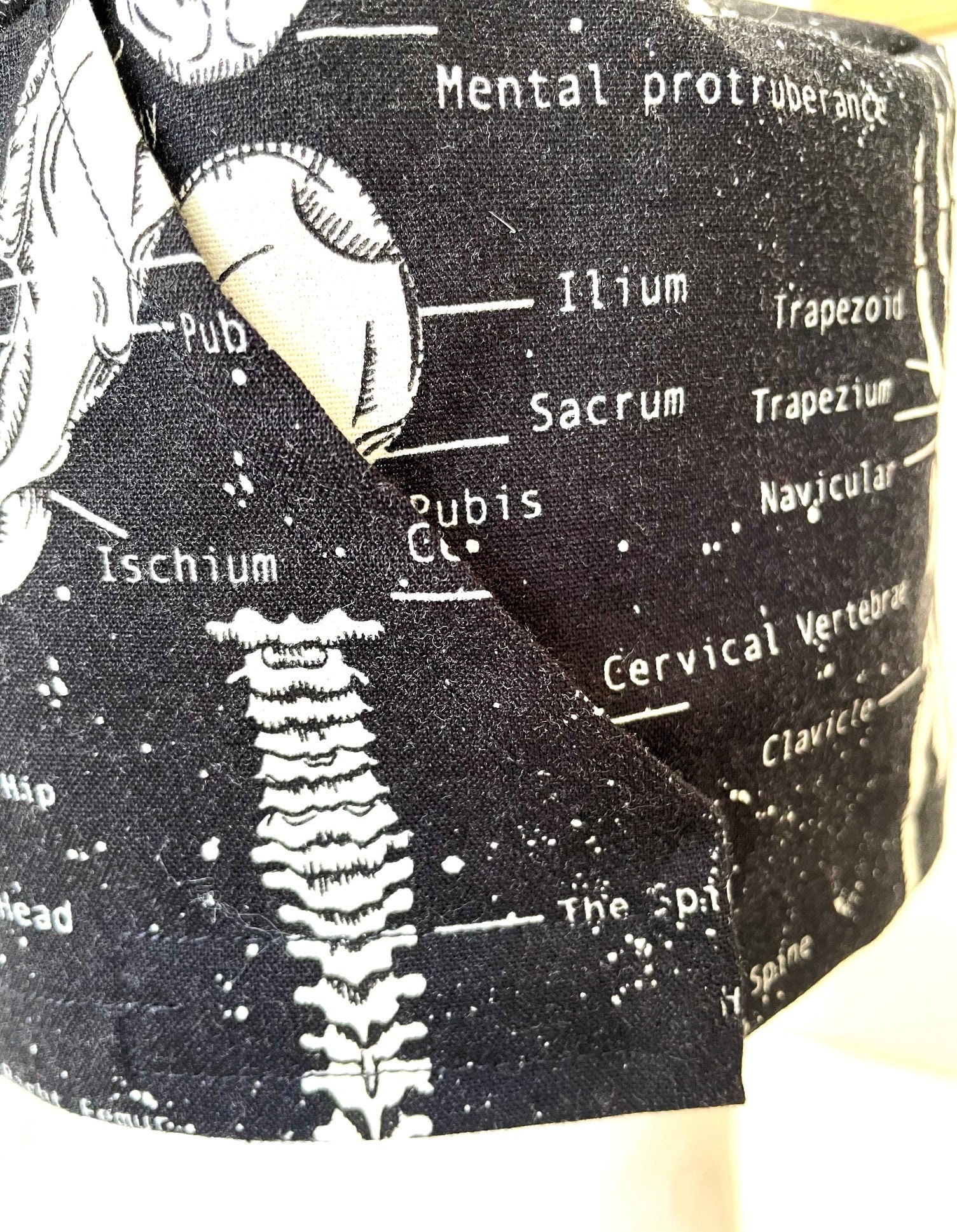 Velcro Closure Skeleton Scrub Hat, Surgical Cap, Chefs Cap, Skull Scrub ...