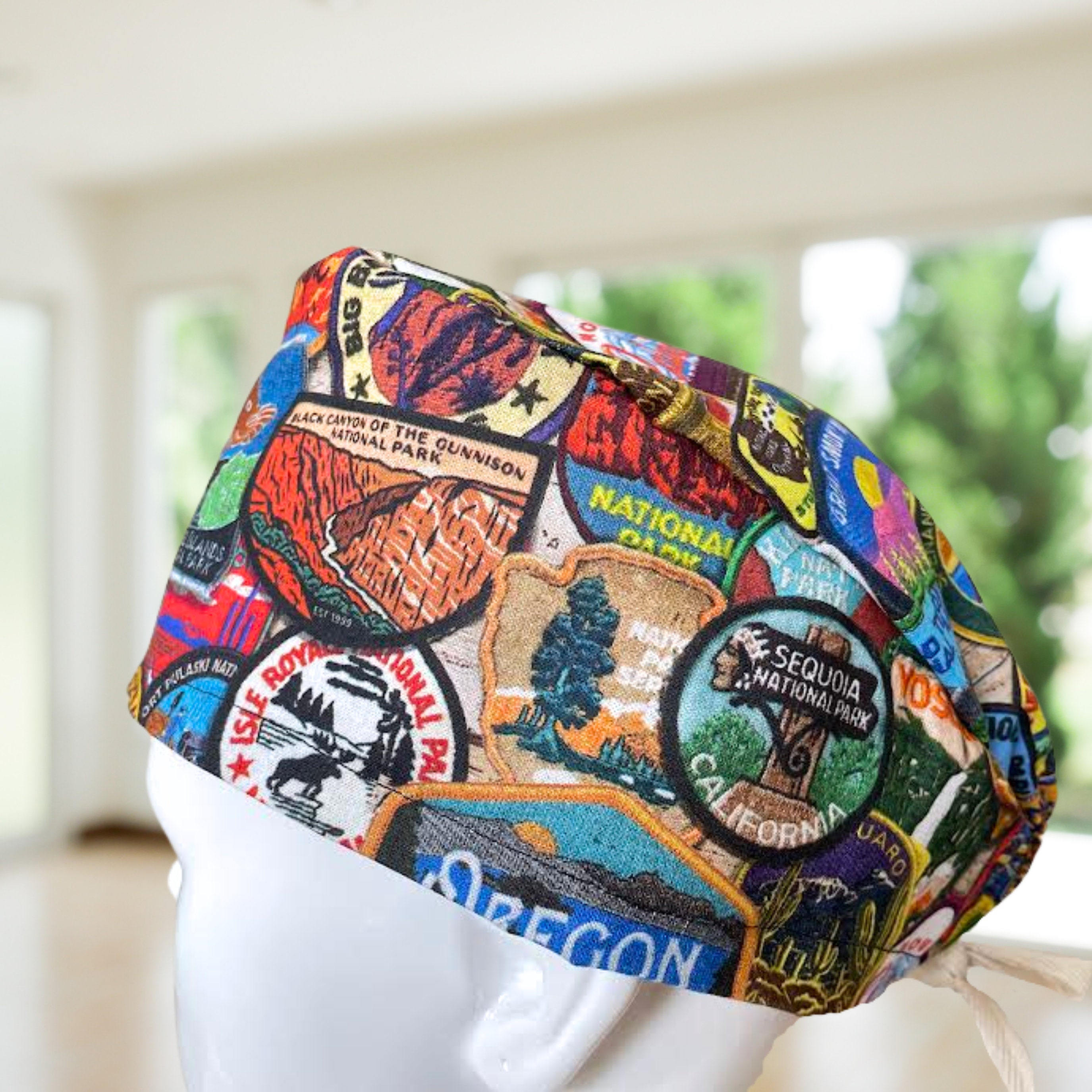 National Parks Patches Euro or Modern Surgical Cap Healthcare Nurse Cap ...