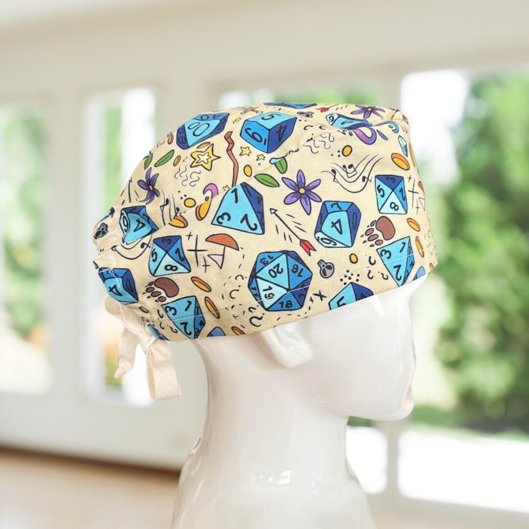 Dnd Gaming Scrub Cap: Modern Nurse Hat, Euro or Ponytail Style - Etsy