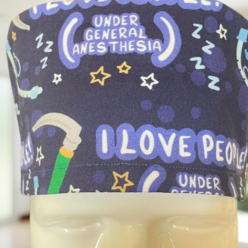 I Love People Under Anesthesia Scrub Cap: Modern Unisex Cotton Nurse ...