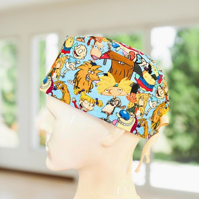 Medley Cartoon Scrub Cap~ Unisex Cotton Nurse Hat, CNA, NP, MD, Vet ...