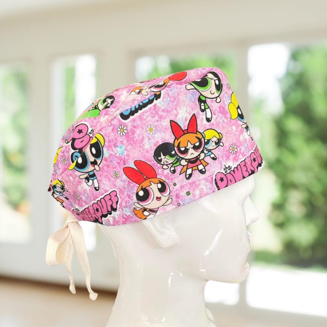 New~powerpuff Girls Scrub Cap, Modern, Pony or EURO Nurse Hat, CNA, MD ...