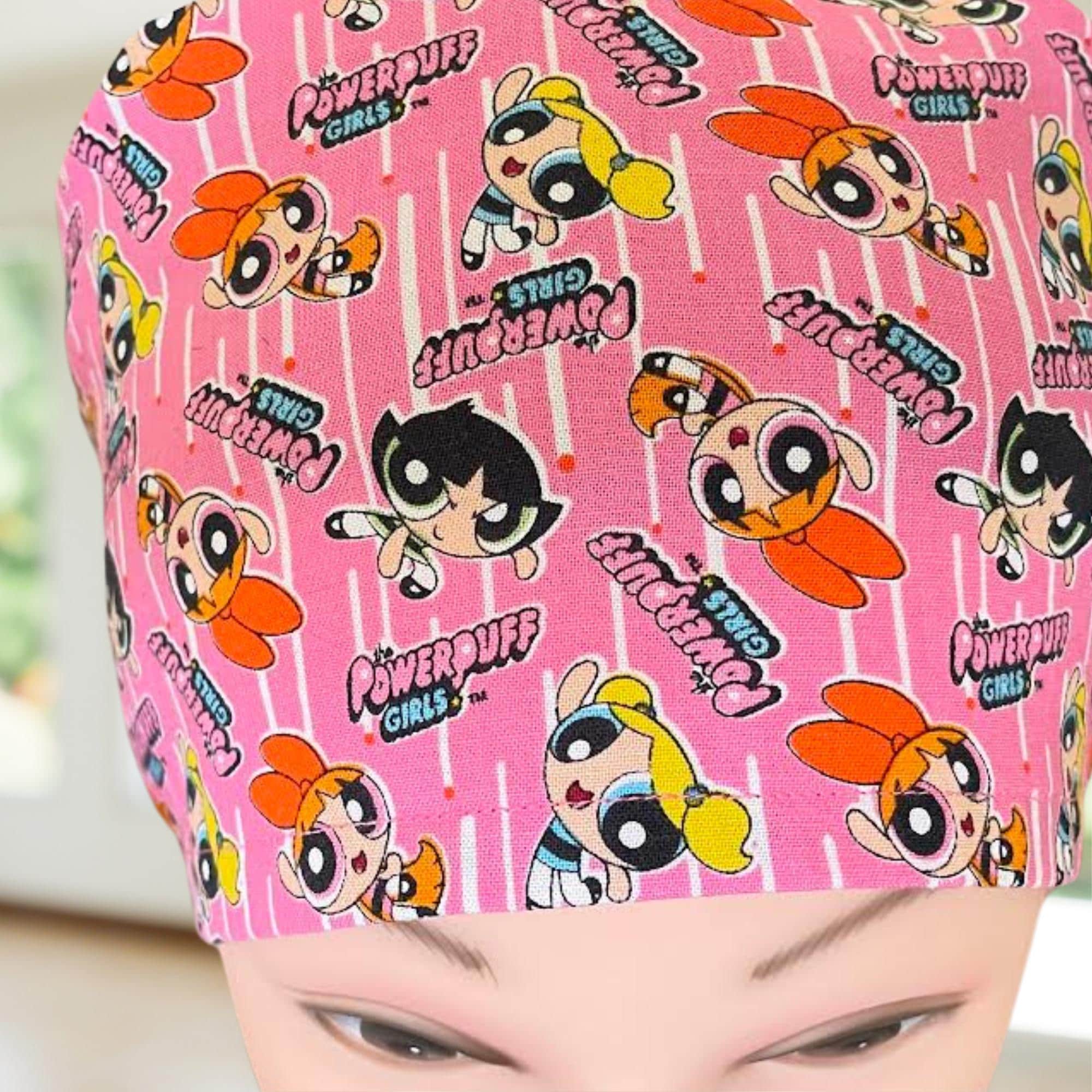 Premium Powerpuff Girls 2 Ponytail Scrub Cap, Surgical Hat, OR, CNA ...