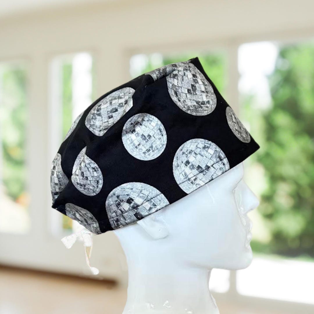 Disco Ball Surgical Cap: Euro Style Cotton Scrub Cap - Etsy