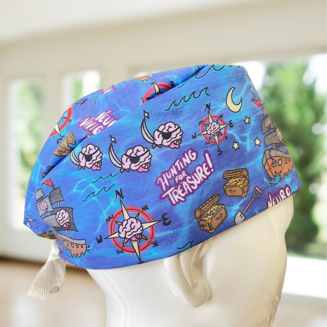 PREMIUM Neuro Treasures ~ Modern Scrub Cap, Nurse Cap, Scrub Hat, OR ...