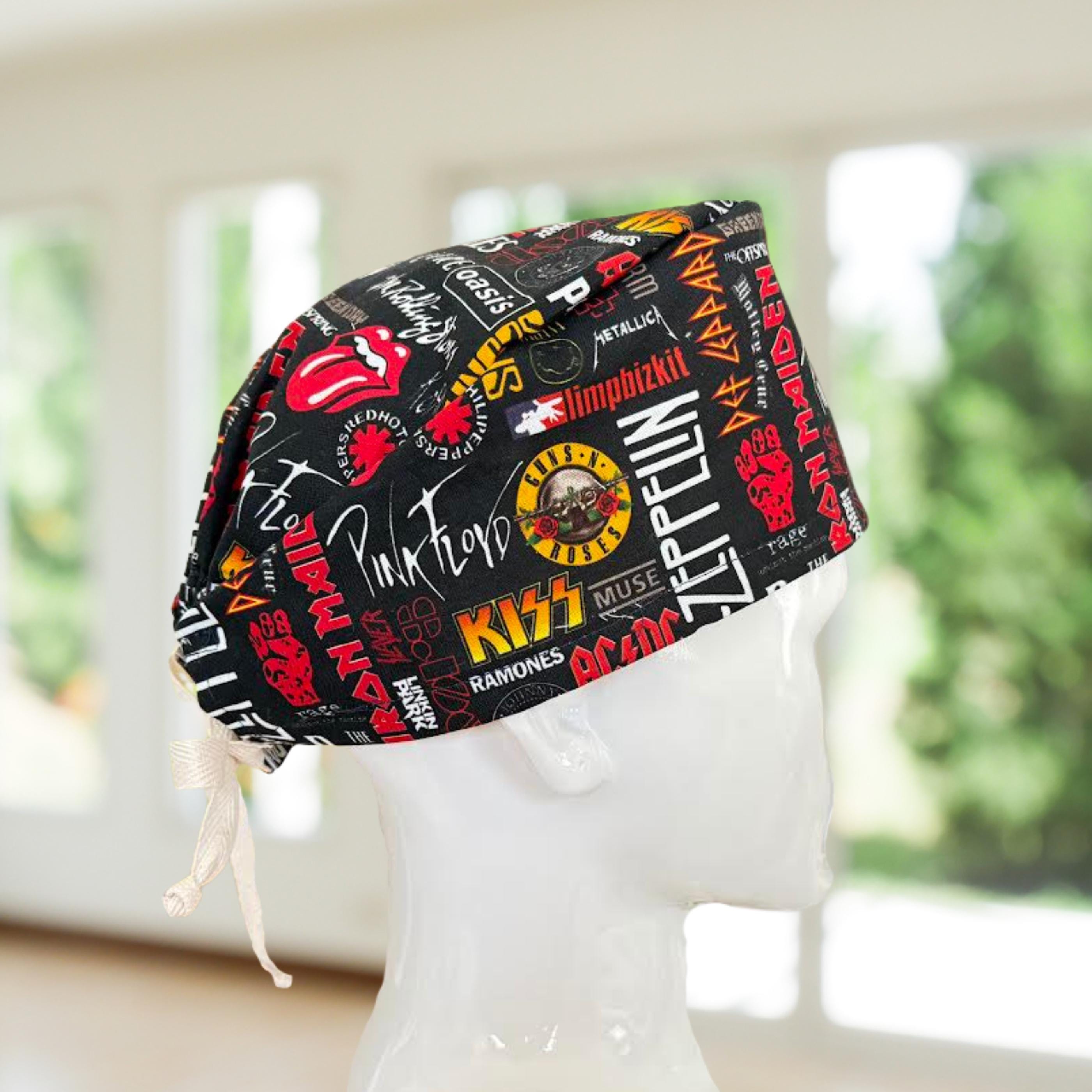 Rock Bands Unisex Surgical Scrub Cap: Healthcare, Tech, CNA, MD, RN ...