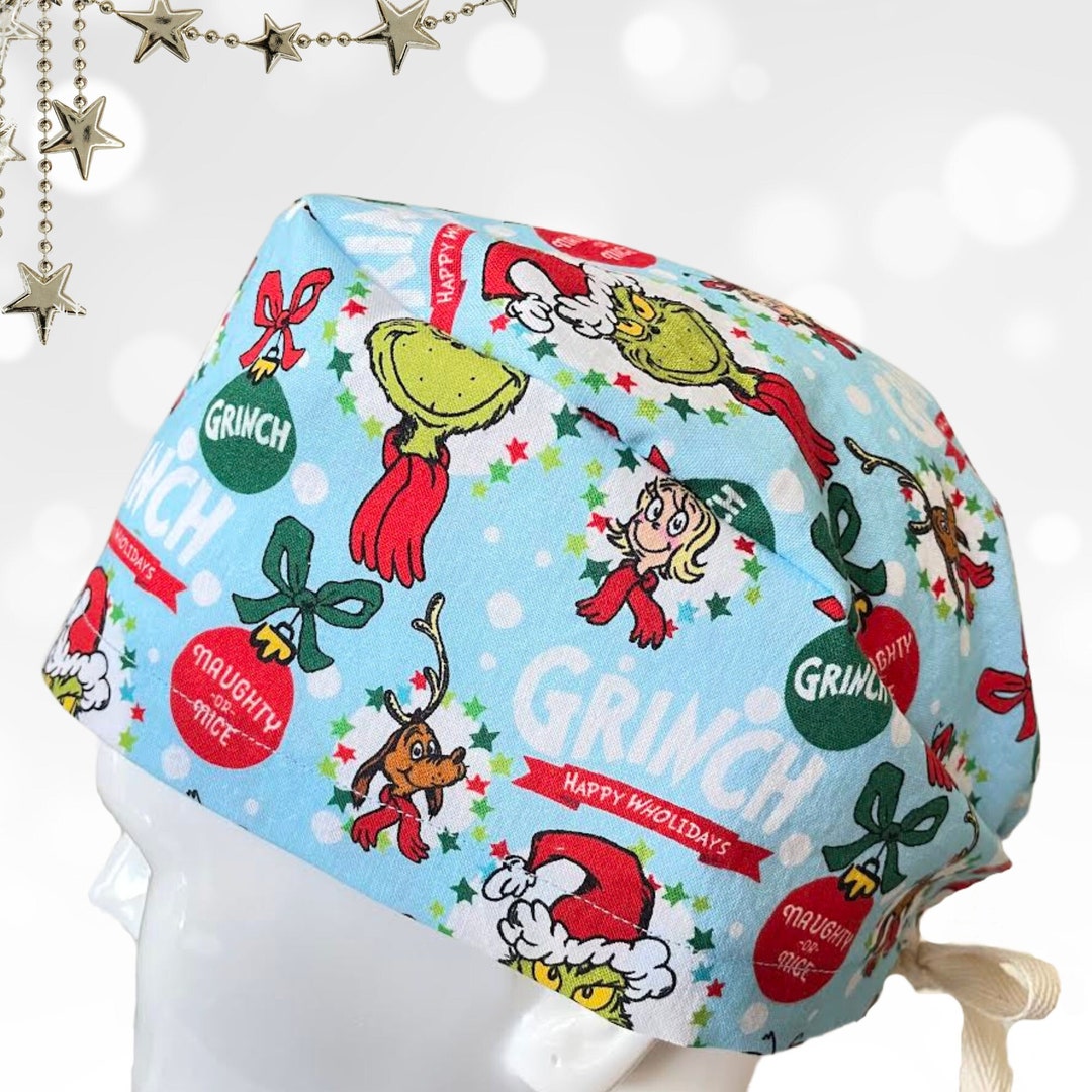 PREMIUM Grinch Cap Scrub Hat OR Scrub Cap CRNA Surgical Cap - Etsy