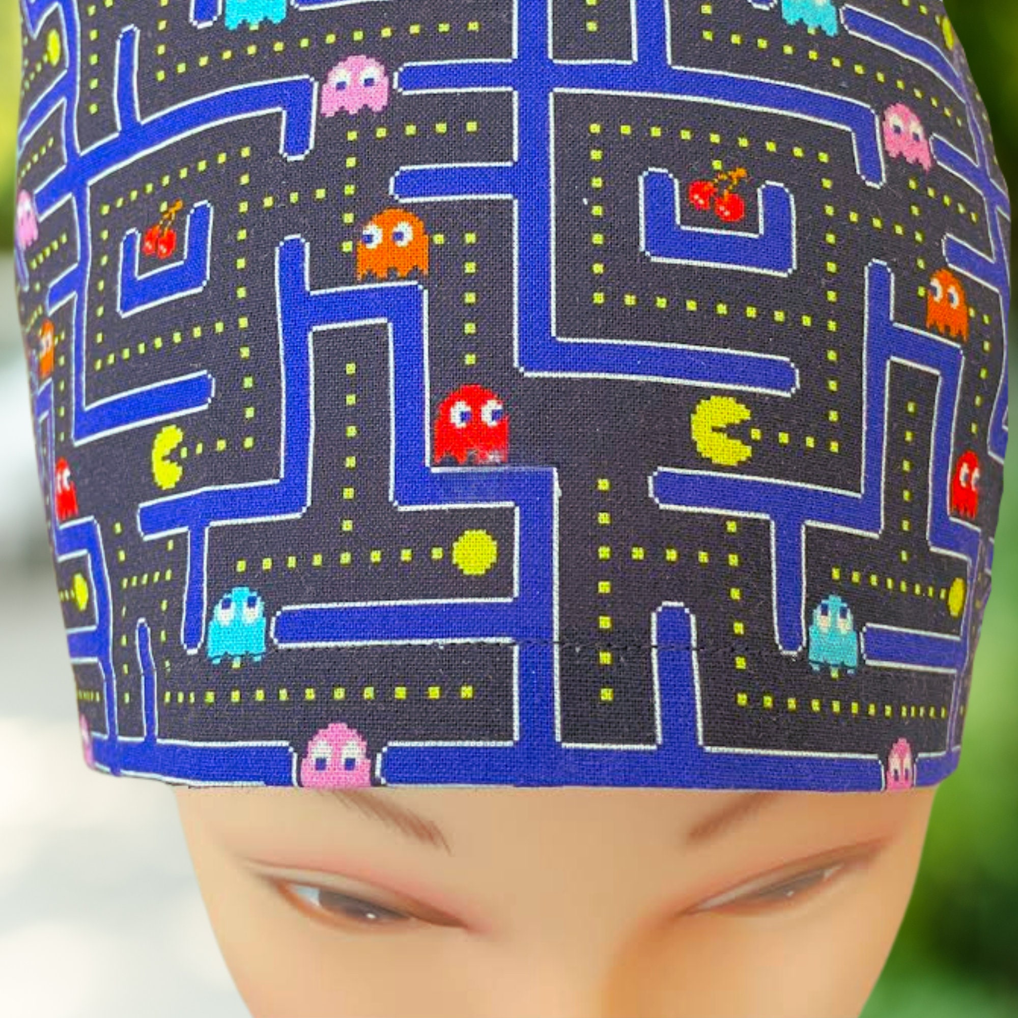 PREMIUM Pac Man Retro Game Euro Style Scrub Cap, Unisex Nurse Cap ...