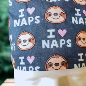 PREMIUM I Heart Naps Sloth~ Modern Scrub Cap, Nurse Cap, Scrub Hat, OR ...