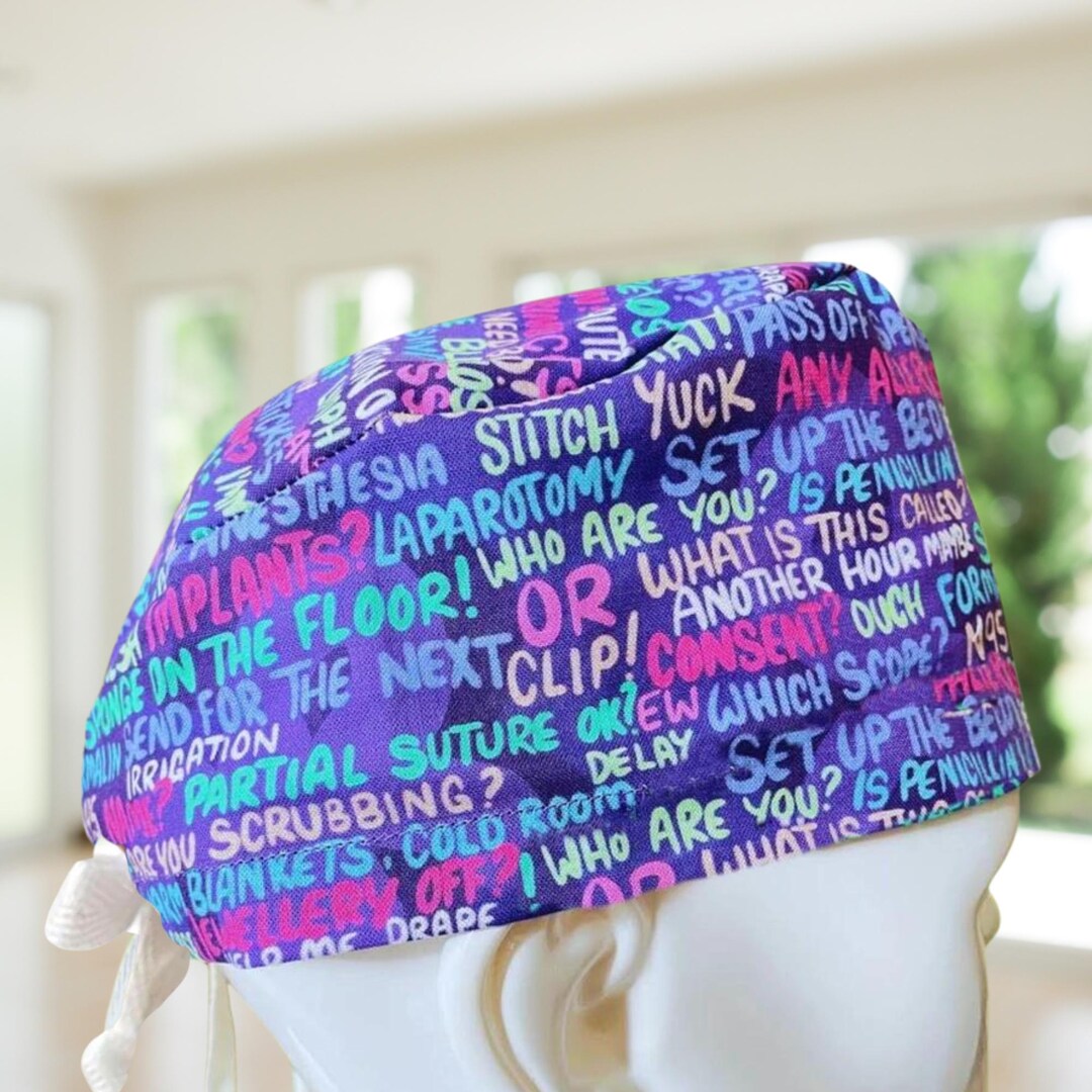 PREMIUM Laparotomy~ Scrub Cap, Nurse Cap, Scrub Hat, OR, Scrub Cap, Cna ...