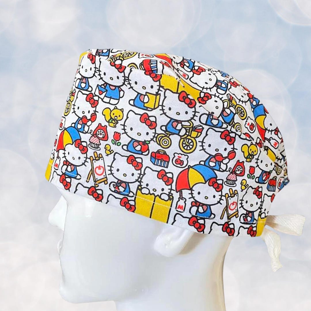 Hello Kitty Books Scrub Cap~modern Nurse Hat, USA Made - Etsy