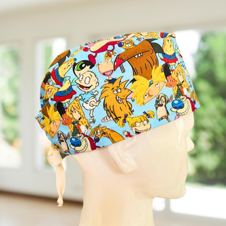 Medley Cartoon Scrub Cap~ Unisex Cotton Nurse Hat, CNA, NP, MD, Vet ...